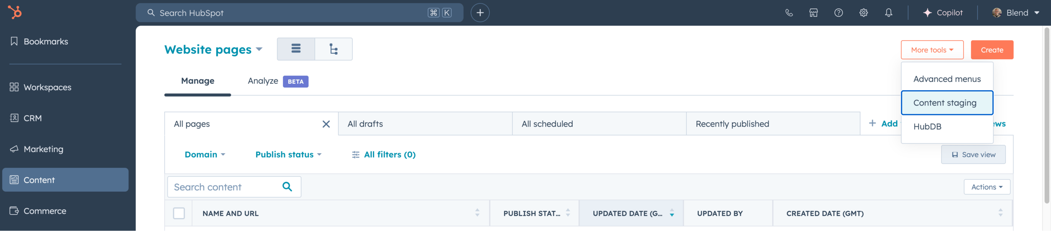 What is HubSpot Content Staging and how do you use it?